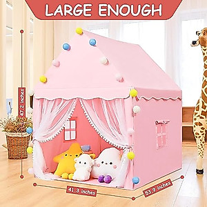 SIFREAW Foldable Kids Play Tent Canvas Children Tent Large Kids Playhouse, Indoor Outdoor Play Tent for Girls & Boys