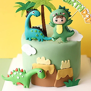 Gyufise 9 Pack Dinosaur Cake Decorations Dinosaur Babyshower Happy Birthday Cupcake Topper Dinosaur Cake Toppers for kids Birthday Baby Shower Party Supplies