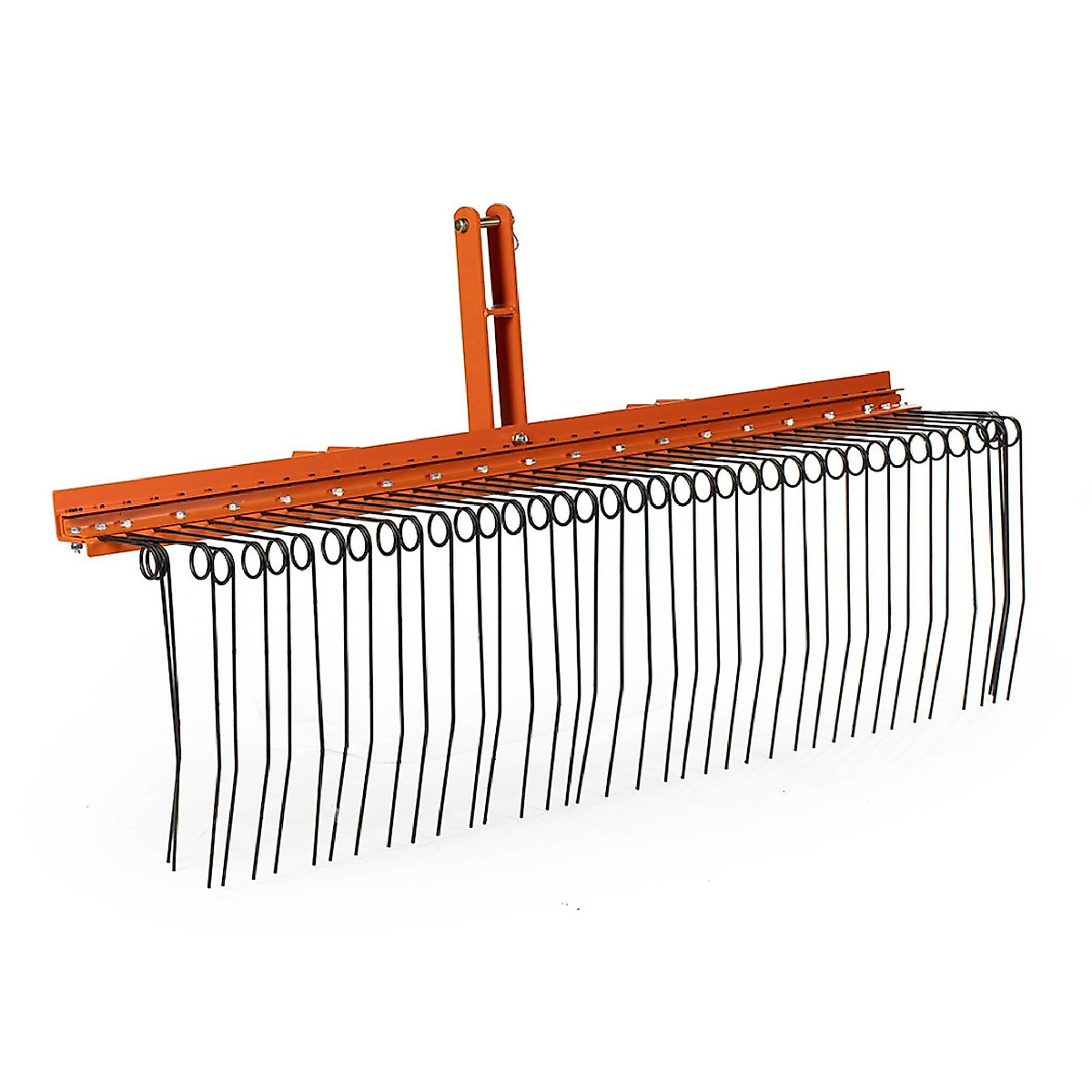 Titan Attachments 3 Point 6 FT Pine Straw Needle Rake, Category 1 Tractors, Coil Spring Tines, Drag-Behind Landscape Rake