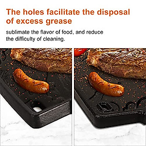 Utheer 6558 Cast Iron Griddle, 6558 Grill Parts Cooking Griddle for Weber Q100 Q120 Q140 Q1000 Q1200 Q1400 Series Gas Grills, 12.6 x 8.6 inch