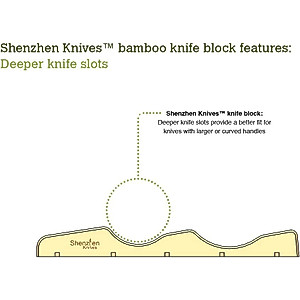 Shenzhen Knives Large In-Drawer Knife Block: 11 Slot (Holds 10-12 Knives) Empty Bamboo Wooden Knife Holder for Kitchen Drawers
