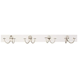 Spectrum Diversified Stratford Wall Mount Wood Rack for Entryway Kitchen and Bathroom Organization, Satin Nickel
