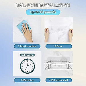 YAFIYGI 2 Packs Shower Caddy Adhesive Replacement No Drilling Strong Transparent Adhesive for Shower Caddy Kitchen Racks Bathroom Storage Shelves Strong Sticky Heavy-duty Wall Adhesives