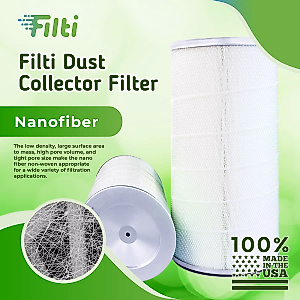 Filti Dust Collector Replacement Filter - 12.75 x 8.48 x 26 - Nano FR - Open/Closed MERV 15
