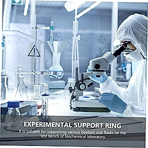 ULTECHNOVO 3pcs Experimental Instrument Accessories Lab Support Rings Metal Brackets Stainless Steel Lab Closed Ring Flask clamp Trumpet Accessories Labs Iron Ring Test Tube clamp Large