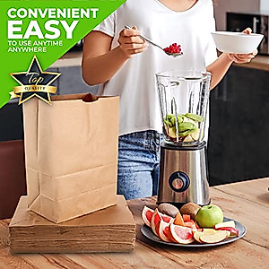 Large Paper Grocery Bags, 12x7x17 Kraft Brown Heavy Duty Sack 57 Lbs Basis Weight (100)