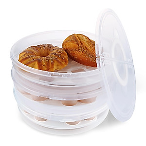 LANIAKEA 3PCS 12 Inch Food Storage Container with Lid and Handle, 2 Compartments Reusable Pizza Slice Storage Container Pie Container Leftover Pizza Keeper for Food Cake Cheesecake Tortilla Pastry