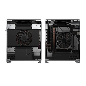 ZZEW A1P Mini-ITX Case, Micro ITX PC Case, Mini Computer Case in Silver Color, Full Aluminum Small Gaming Case with 3.0 Dual Reverse PCI Riser Cable