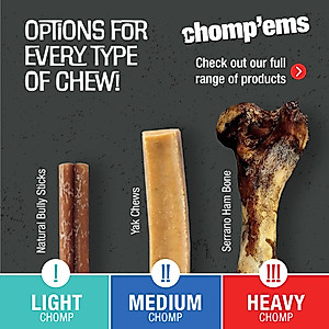 Chomp'ems Naturally Delicious Bully Sticks - Long Lasting No Hide Dog Chews - No Artificial Flavors, Colors, Or Preservatives - Protein Rich Alternative to Rawhide, 8 Oz.