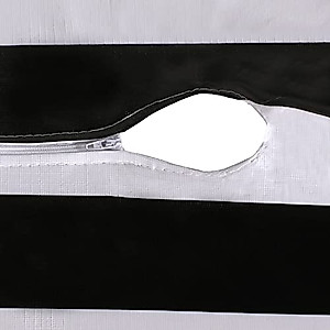 LUSHVIDA 100% PVC Outdoor Tablecloth with Umbrella Hole, Waterproof & Stain Resistant Vinyl Table Cloth for Spring Summer Patio Garden Tabletop Decor, Black/White Stripe, Rectangular 60x102 Inch