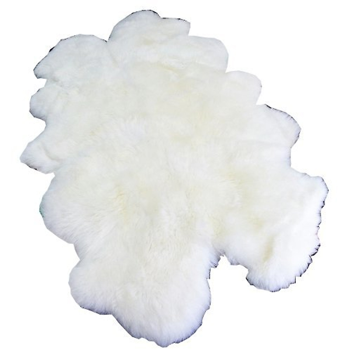 Windward Natural Sheepskin Plush Area Rug Bright White Color Approx 73"x43" Extra Soft Touch of Luxury