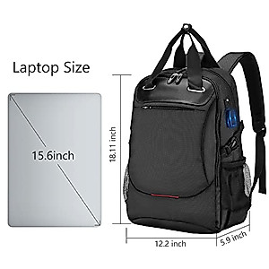 mocosa Laptop Backpack for Man & Women,College School Travel Business Backpack with USB Charging and Headphone Port Suit for 15.6 inch Computer(Ink)