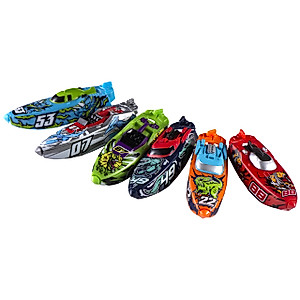 Micro Boats Wave 3 Dino Racers Series 3 by ZURU (2 Pack) Fully Motorized, Self-Steering Micro Toy Boat 25306 Multicolor