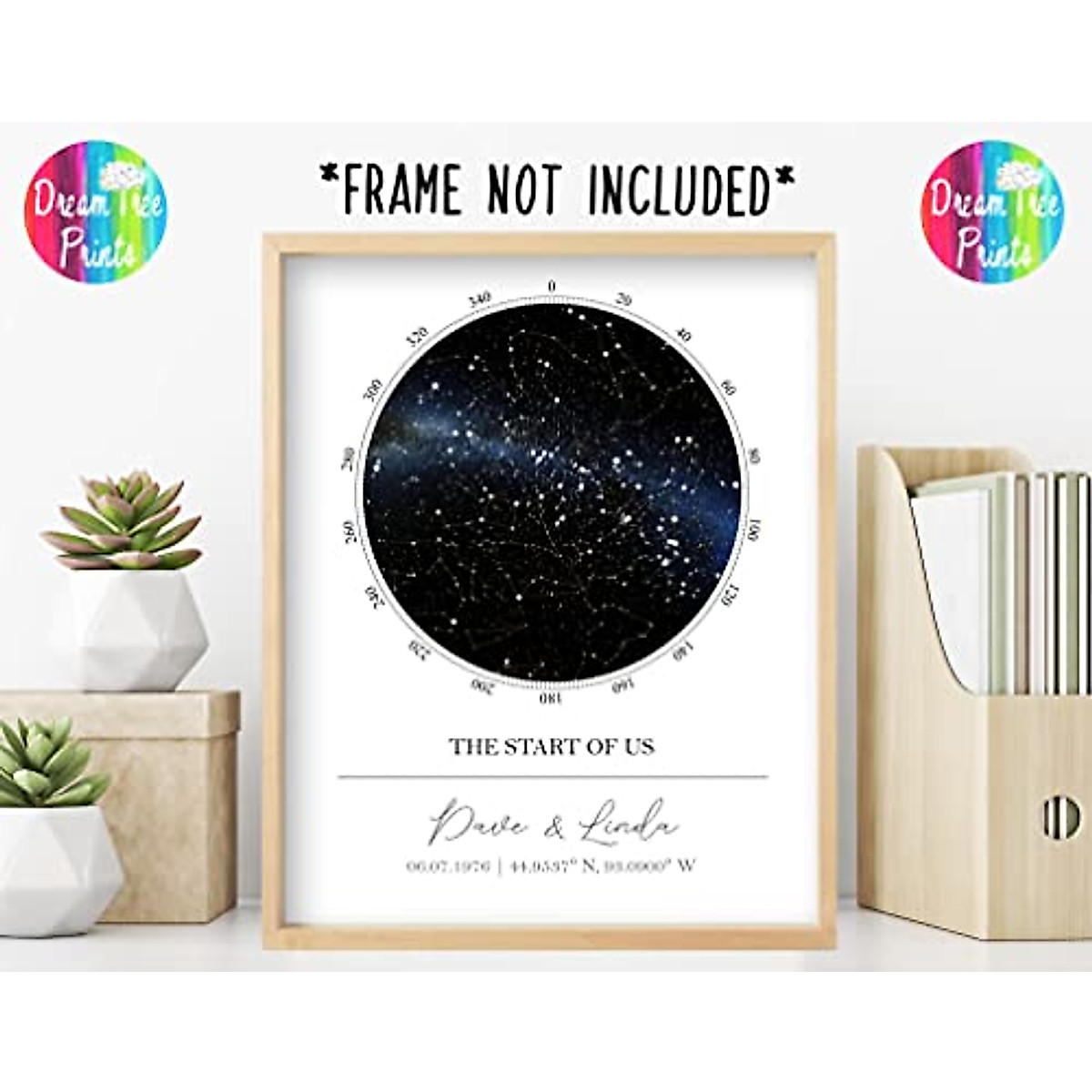 Custom Star Map - Personalized Star Map (Multiple Sizes - Unframed Star Prints, Star Constellation Map Wall Art, Great Gift - Special Occasion, Engagement Gift, Wedding Gift, Anniversary Gift)