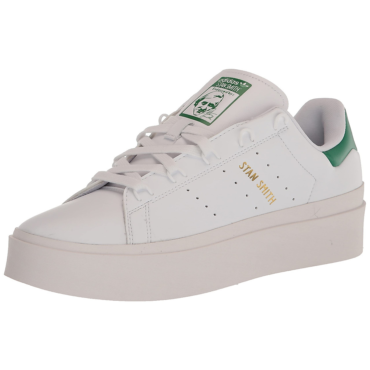 adidas Originals Women's Stan Smith Bonega Sneaker, White/White/Green, 7