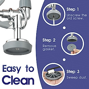 Gdyfdskin Pre-Rinse Spray Valve Repair Kit for Commercial Sink Sprayer Spray Face Bumper and Screw Replacement Part 1.42 GPM High-Pressure - Gray