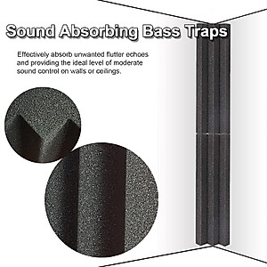 YDHTDLHC 16 Pack sound proof foam panels for walls Panels Studio Acoustic Foam 12"X12" X1" Sound-proof cotton, suitable for church, anchor room, singing room, home theater (Black Bass Traps)