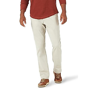 Lee Men's Extreme Motion Flat Front Relaxed Taper Pant, Dove, 38W x 30L