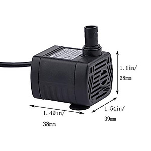 Aquarium Water Pumps,driew Mini Submersible Water Pump, DC 5.5-12V 5V 9V 12V Brushless Waterproof Pumps for Pond Aquarium with 4.5 Feet Cord, 200L/H