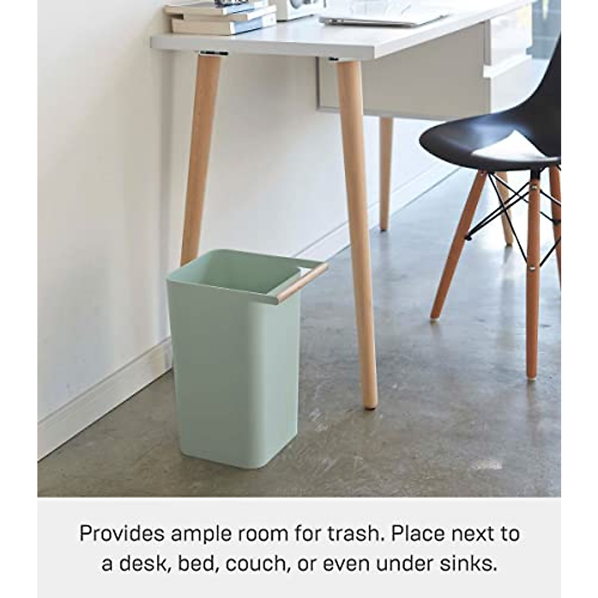 Yamazaki Home Como Plastic | Trash Can, One Size, Blue