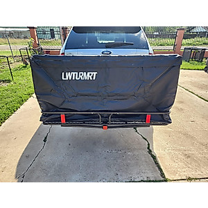 LWTURMRT 60"X21.6"X6" Hitch Cargo Carrier with Waterproof Cargo Bag(58"X20"X24"), Rust Resistant Baking Paint and Alloy Steel Material