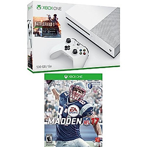Xbox One S 500GB Console - Battlefield 1 Bundle + Madden NFL 17 Game