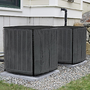 Air Conditioner Cover, 36" x 36" x 39" Mesh Breathable AC Unit Cover with Detachable Waterproof Top, All Season Protection, Air Conditioner Defender Cover for Outside Cottonwood, Leaves