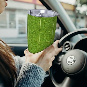 WXZYFP Car cup (single silver rim), can use a straw or drink directly, easy to use.Green Grassland