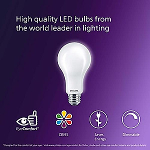 Philips LED A21 Ultra Definition Frosted Dimmable LED Light Bulbs - Flicker-Free 75w Light Bulbs with EyeComfort Technology - Daylight 5000K Lightbulb - 1100 Lumen - E26 Base - 2 Pack