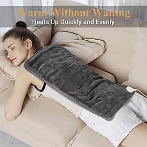 ATASA Weighted Heating Pad for Back Pain Relief, Electric Heating Pads with 11 Auto Shut Off & 9 Heating Levels, 12"x24" XL Heating Pad for Stomach/Cramps/Neck/Shoulder, Moist & Dry Therapy, Washable