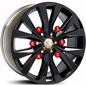 14x1.5 Wheel Lug Nuts, 24 pcs Black M14x1.5 Lug Nut Closed End Long Extended XL Spline with 1 Socket Key for Silverado 1500 Tahoe Avalanche Sierra 1500 Yukon Escalade 6 Lug Aftermarket Wheels