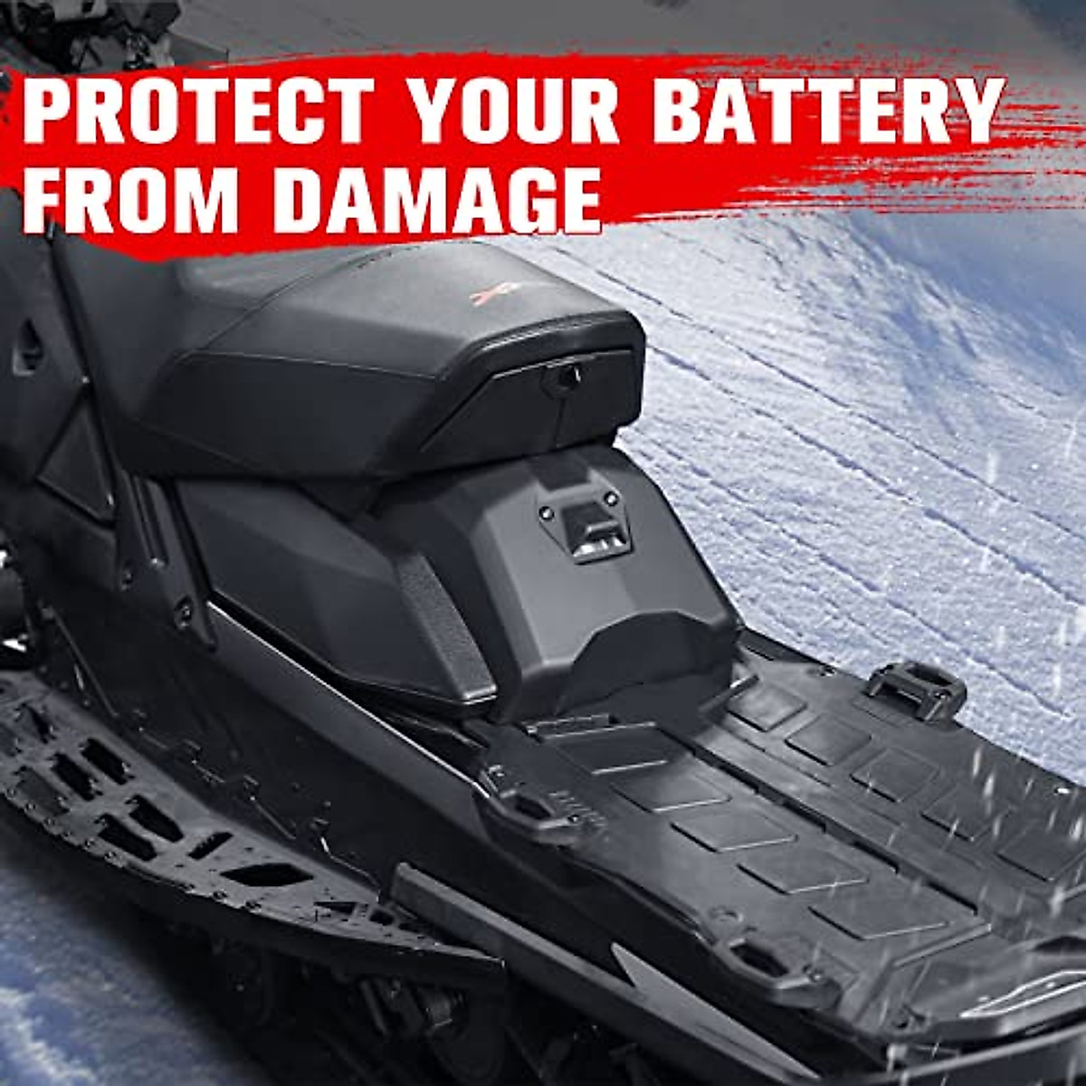 A & UTV PRO Snowmobile Low Profile Battery Compartment Cover Compatible with Ski-Doo Rev Gen4 Freeride Summit Accessories, Replace OEM # 860201505, Black, 1PCS