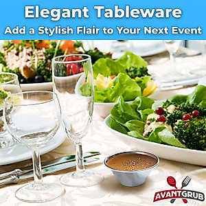 Pro-Grade Stainless Steel 1.5oz Sauce Cups 36 Pk. Reusable Stackable Metal Portion Containers for Sampling, Salad Dressing Sides or Dipping Sauces. Small Ramekin for Restaurant, Catering or Deli.