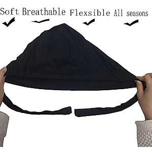 Lucky staryuan ® 3Pack Soft Muslim Turban Hat Inner Hijab Caps Underscarf Bonnet Hat Headwear for Cancer (White Black Grey)