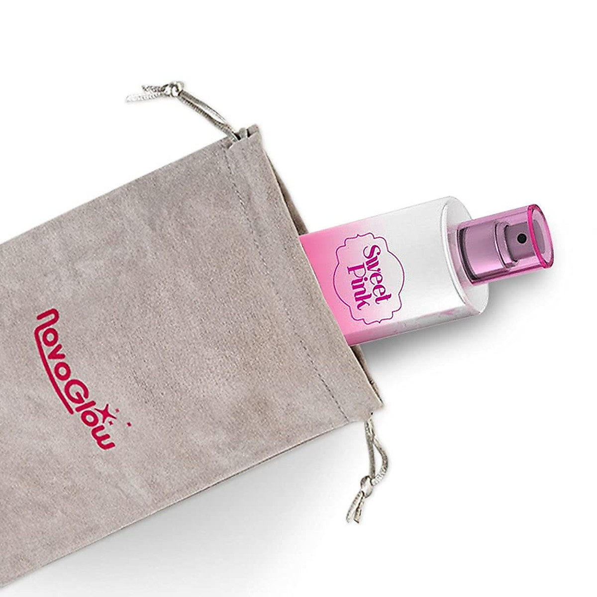NovoGlow Sweet Pink -Eau de Parfum Spray Perfume, Fragrance For Women - Daywear, Casual Daily Cologne Set with Deluxe Suede Pouch- 3.4 Oz Bottle- Ideal EDP Beauty Gift for Birthday, Anniversary