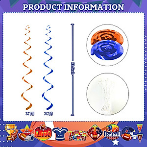 Super Football Party Decorations 2023,40 Pcs Super Football LVII Party Supplies, NO-DIY Football Hanging Swirl, Superfootball Decorations for Party, American Football Swirls for Football Game Day