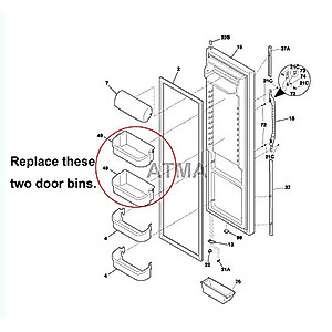 240356402 Clear Refrigerator Door Bin Side Shelf Compatible with Frigidaire Kenmore Electrolux Refrigerator Top shelf - Replaces AP2549958 PS430122 240430312 240356416 240356407-Pack of 1
