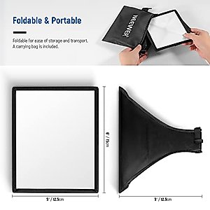 NEEWER Flash Diffuser Light Softbox 6" x 5", Universal, Collapsible with Storage Pouch Compatible with Canon Nikon Sony Godox Yongnuo NEEWER speedlight