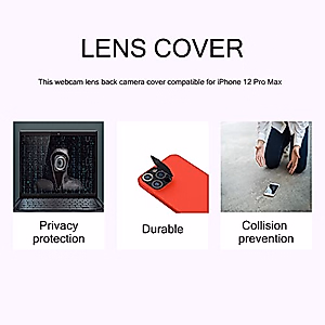 EYSOFT Camera Lens Cover Compatible for iPhone 12 Pro Max Bundled with iPhone Front Camera Cover (Silver),Protect Privacy and Security But Not Affect Face Recognition
