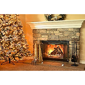 Barton Ceramic Wood Fireplace Decoration 9-Piece of Ceramic Birch Wood Fireplace Log Gas Vented Insert Realistic Logs Set