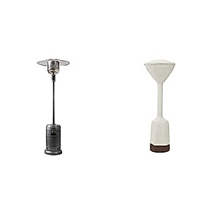 Amazon Basics Slate Grey Commercial Patio Heater and Standup Patio Heater Cover Set