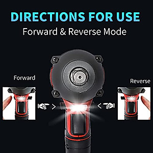 MANUSAGE Cordless Impact Wrench - 20V Max Torque 260 Ft-lbs (350N.m), Brushless Power, 2.0Ah Li-ion Battery & Fast Charger, 5 Sockets Included