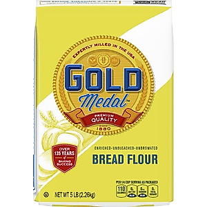 Gold Medal Premium Quality Unbleached Bread Flour, 5 lb