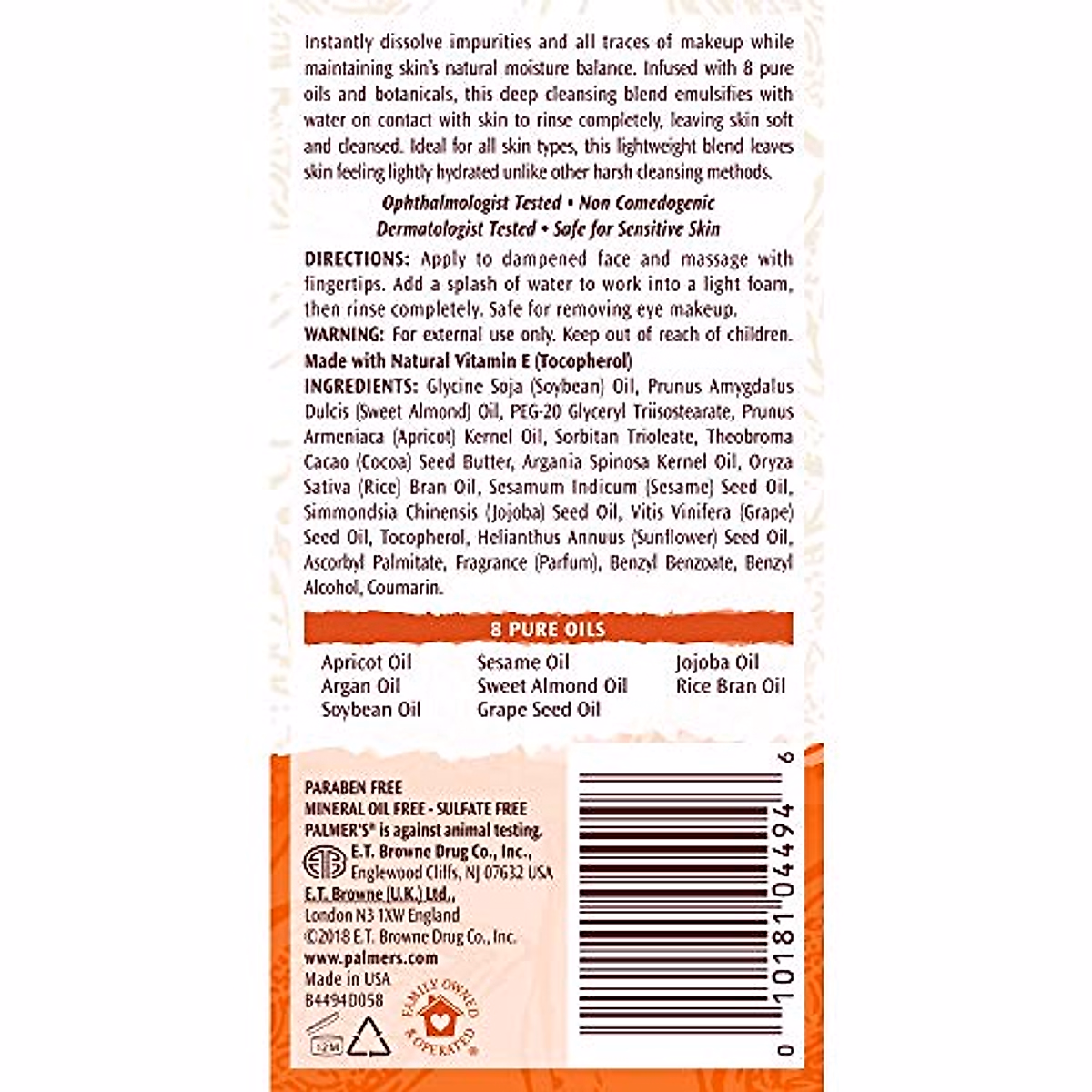 Palmer's Cocoa Butter Formula Ultra Gentle Facial Cleansing Oil, 6.5 Ounces