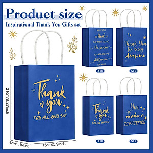 Gueevin 40 Pcs Employee Appreciation Bulk Thank You Gifts Paper Bags for Employee Pastor Coworker Christmas Thank You Birthday Party Gift Team Appreciation Inspirational Gift(Blue)