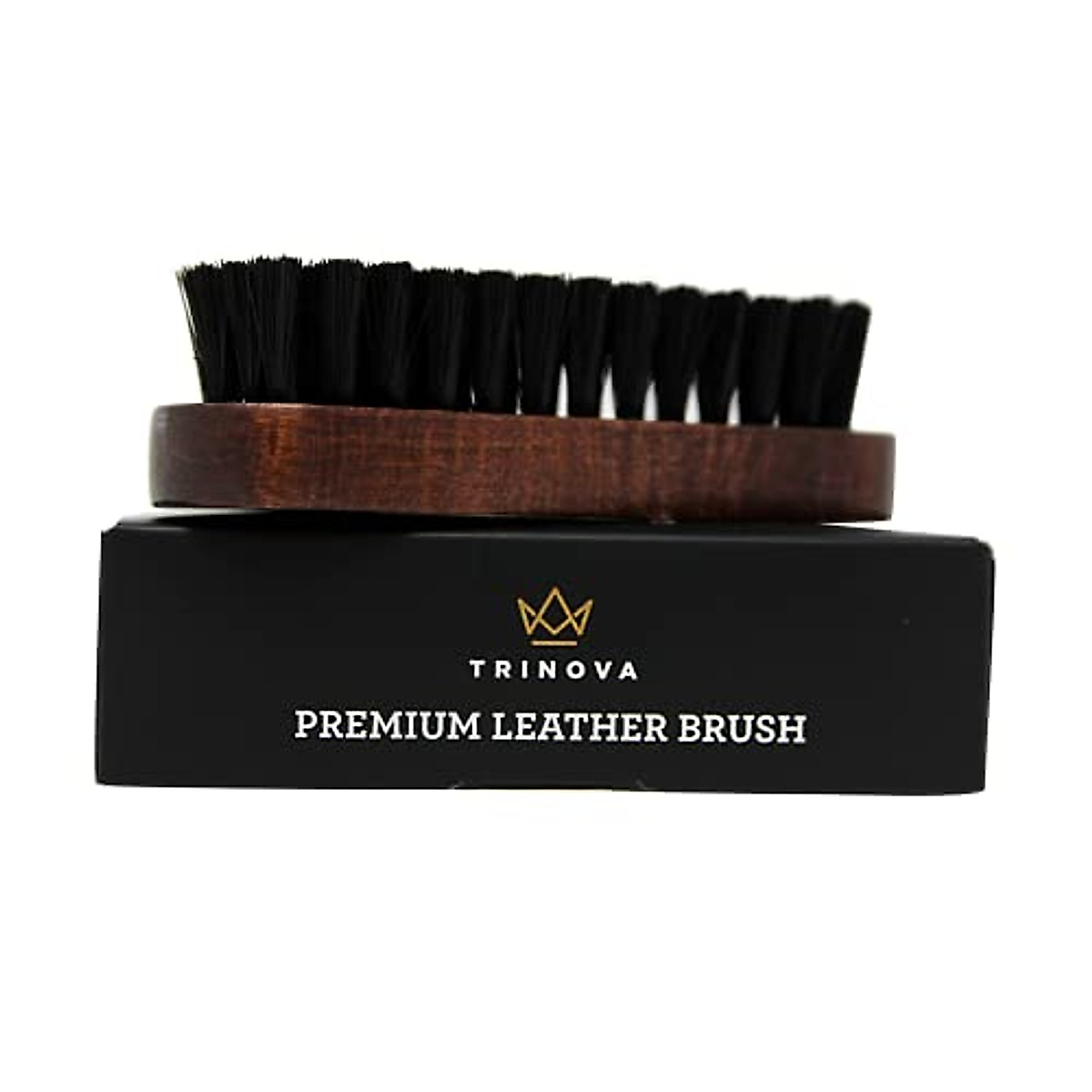 TriNova Leather Brush for Cleaning Upholstery, Cleaner car Interior, Furniture, Couch, Sofa, Boots, Shoes and More. Premium Quality