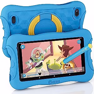 Contixo Kids Tablet V10+, 7-inch HD, Ages 3-7, Toddler Tablet with Camera, Parental Control, Android 10, 32GB, WiFi, Learning Tablet for Children with Teacher's Approved Apps and Kid-Proof Case, Blue