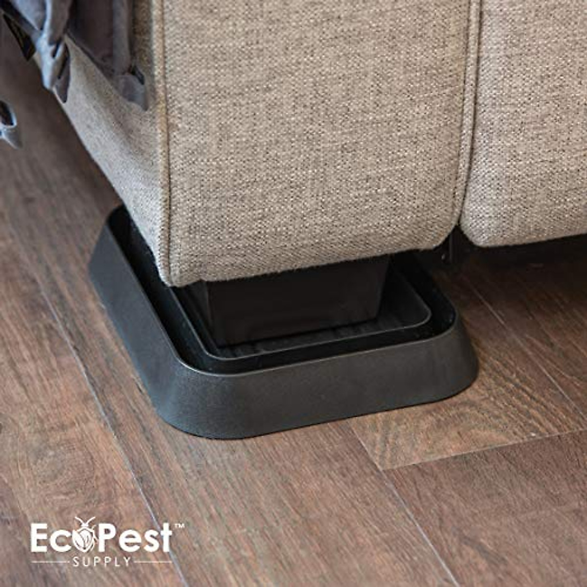 Bed Bug Interceptors – 4 Pack | Bed Bug Blocker (XL) Interceptor Traps (Black) | Extra Large Insect Trap, Monitor, and Detector for Bed Legs