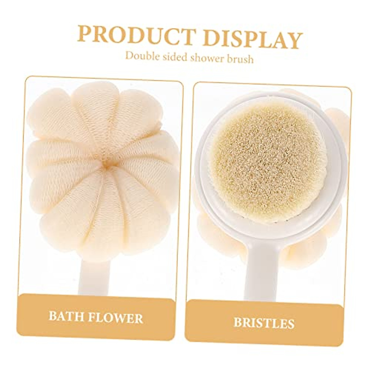 LALAFINA 4pcs Long Handle Bath Brush Dual- Sided Back Brush Shower Puff Handle Body Scrubber Laundry Machine Cleaner Body Exfoliator Brush Bath Sponges Body Brush Long Handle Shower Brush