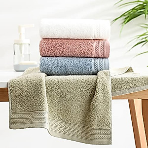 sense gnosis Pink Hand Towels Set of 2 100% Terry Cotton Towel Super Soft Highly Absorbent Decorative Hand Towels for Bathroom 13" X 29"